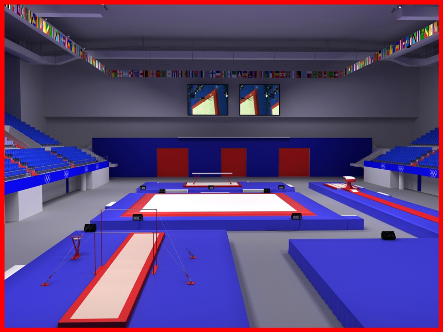 women gymnastics arena 3d obj