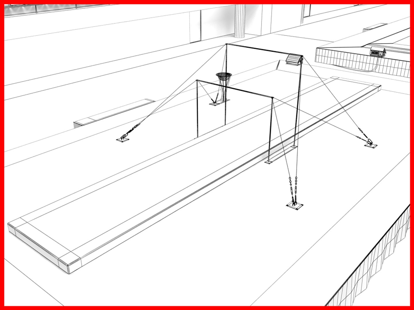 women gymnastics arena 3d obj