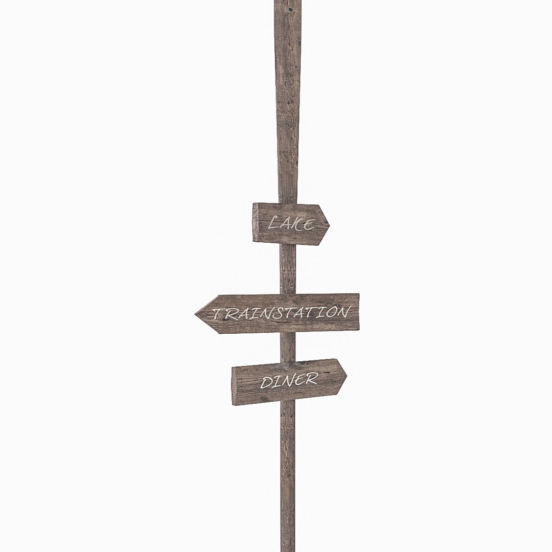 3d Model Wooden Padle Sign