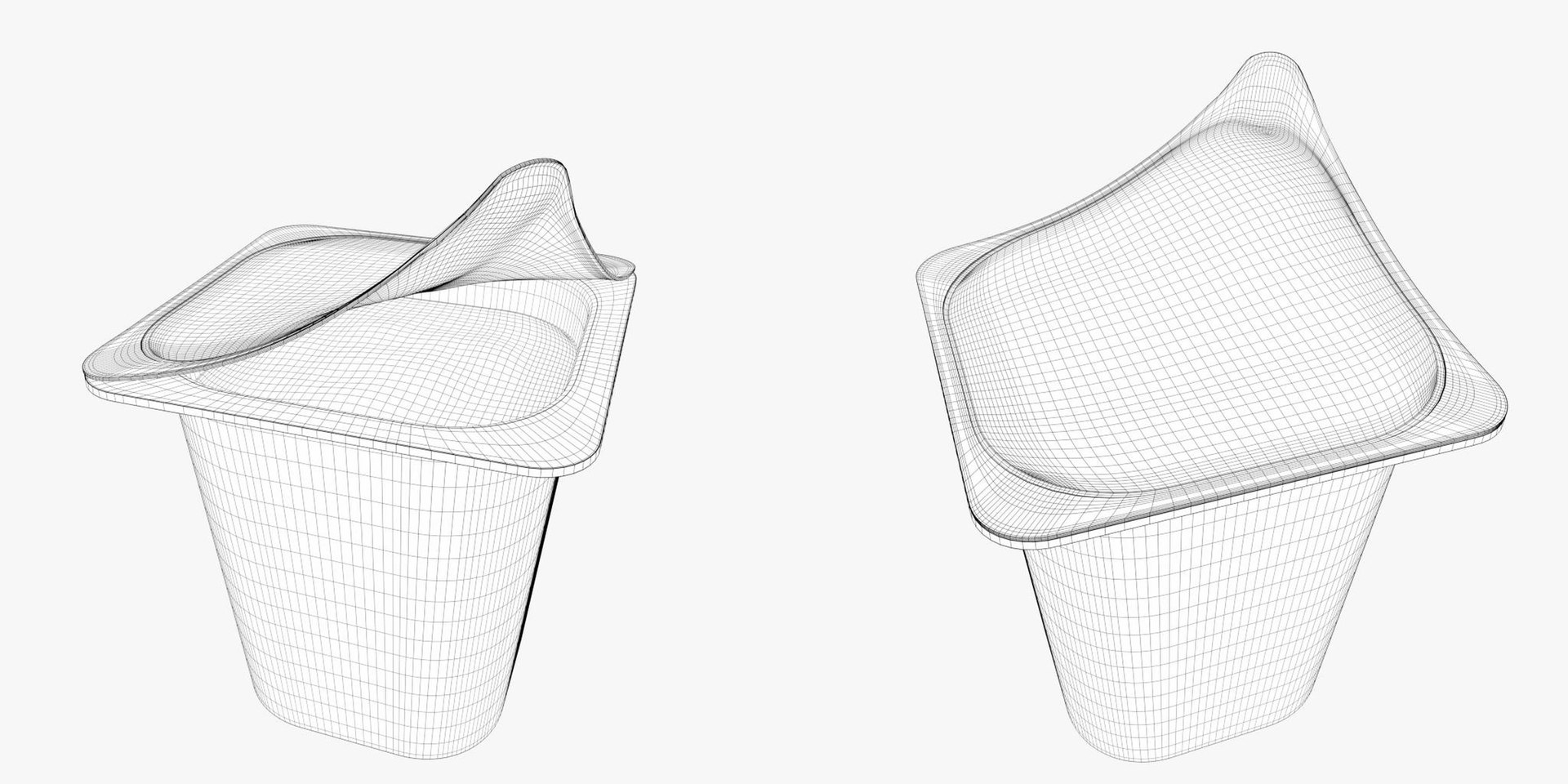 3D Yogurt Square Cup Open - TurboSquid 1599497