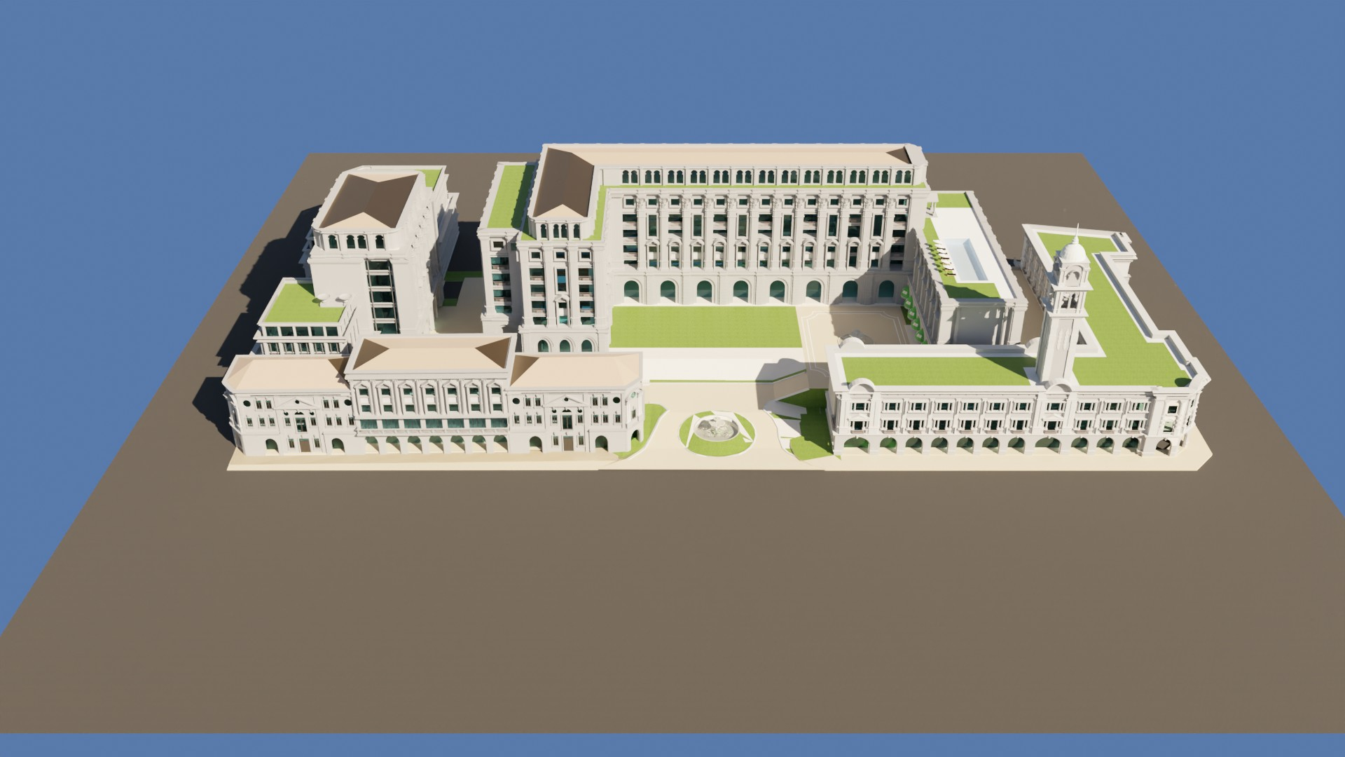 Colonial Architectural Complex 3D Model - TurboSquid 2037511