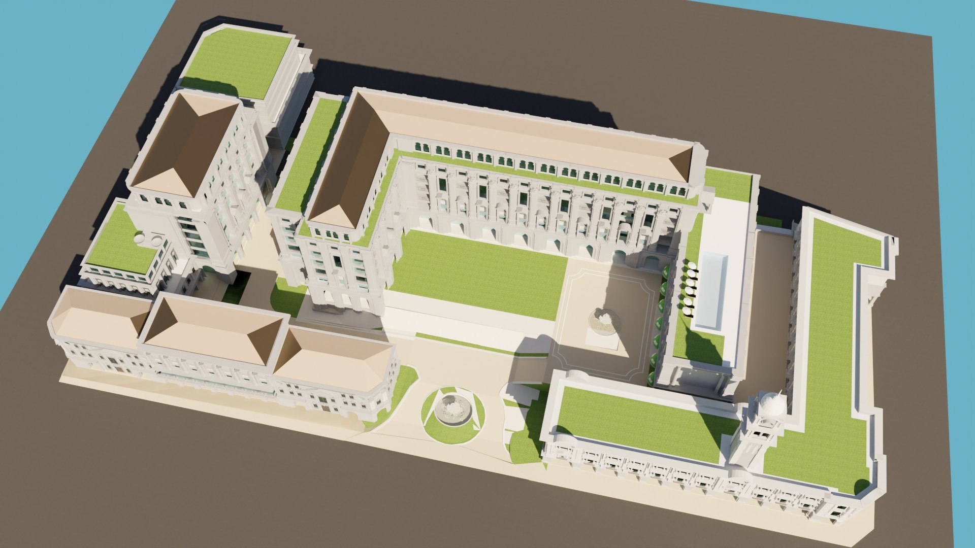 Colonial Architectural Complex 3D Model - TurboSquid 2037511