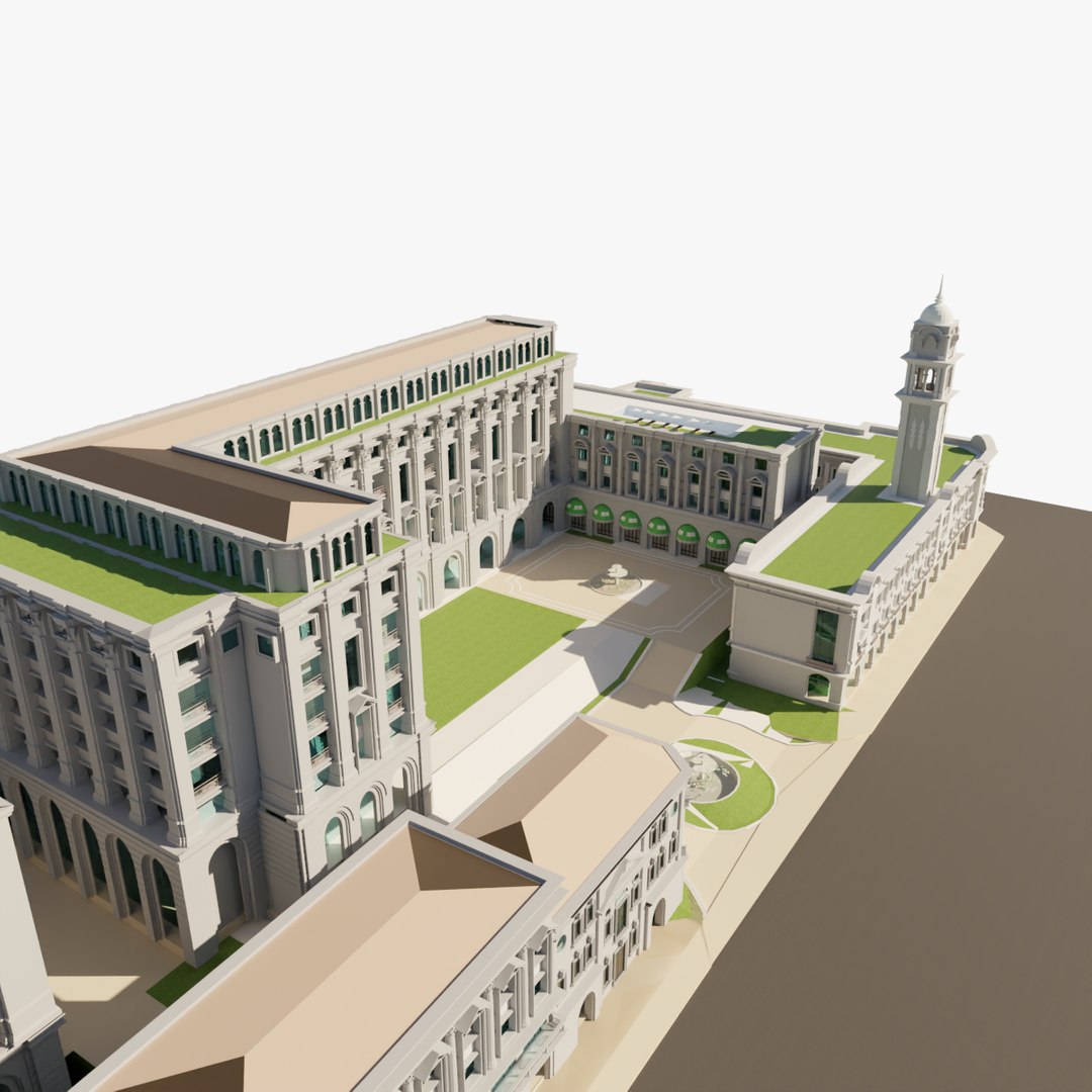 Colonial Architectural Complex 3D model - TurboSquid 2037511