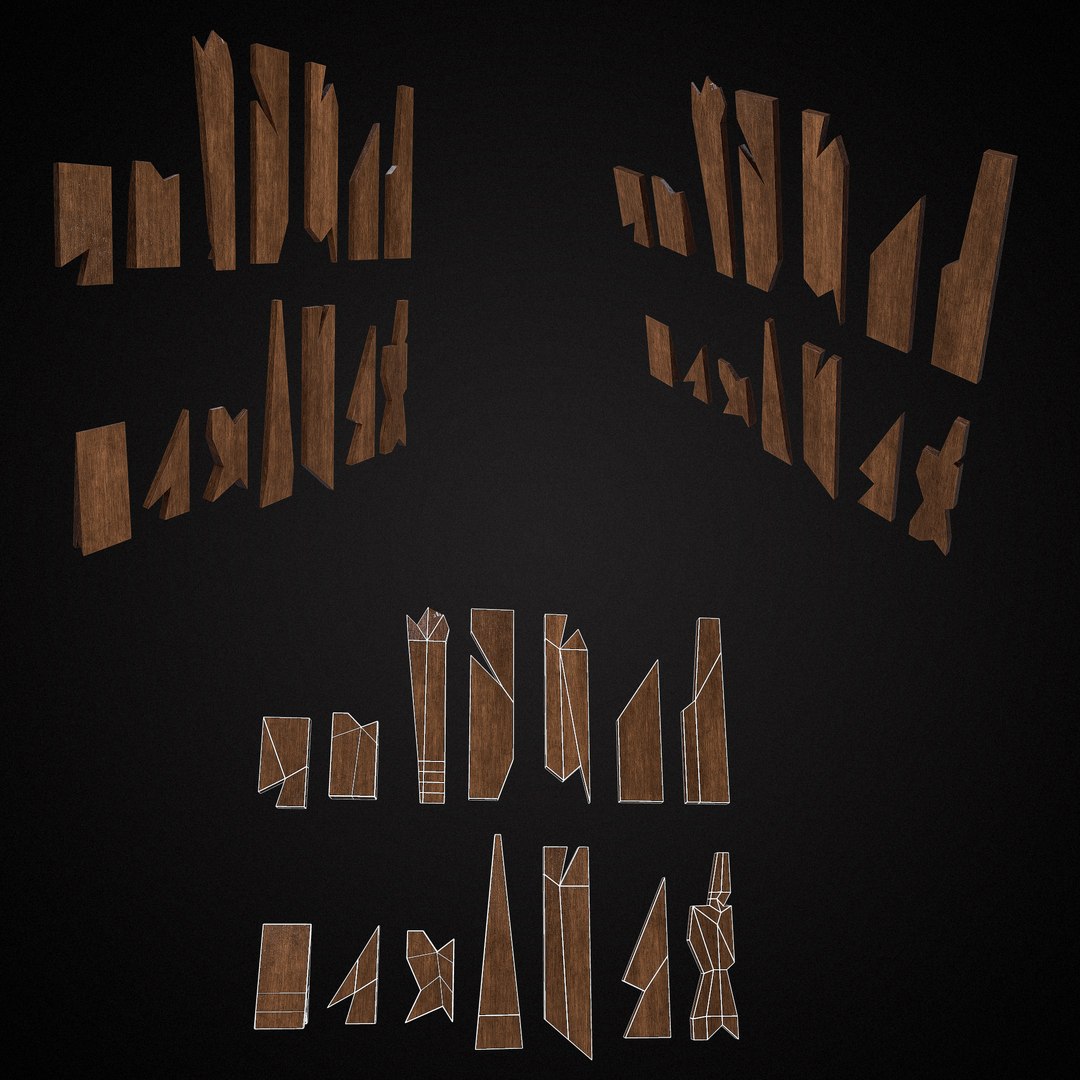 Broken Wooden Plank Pieces 3D Model - TurboSquid 1578449