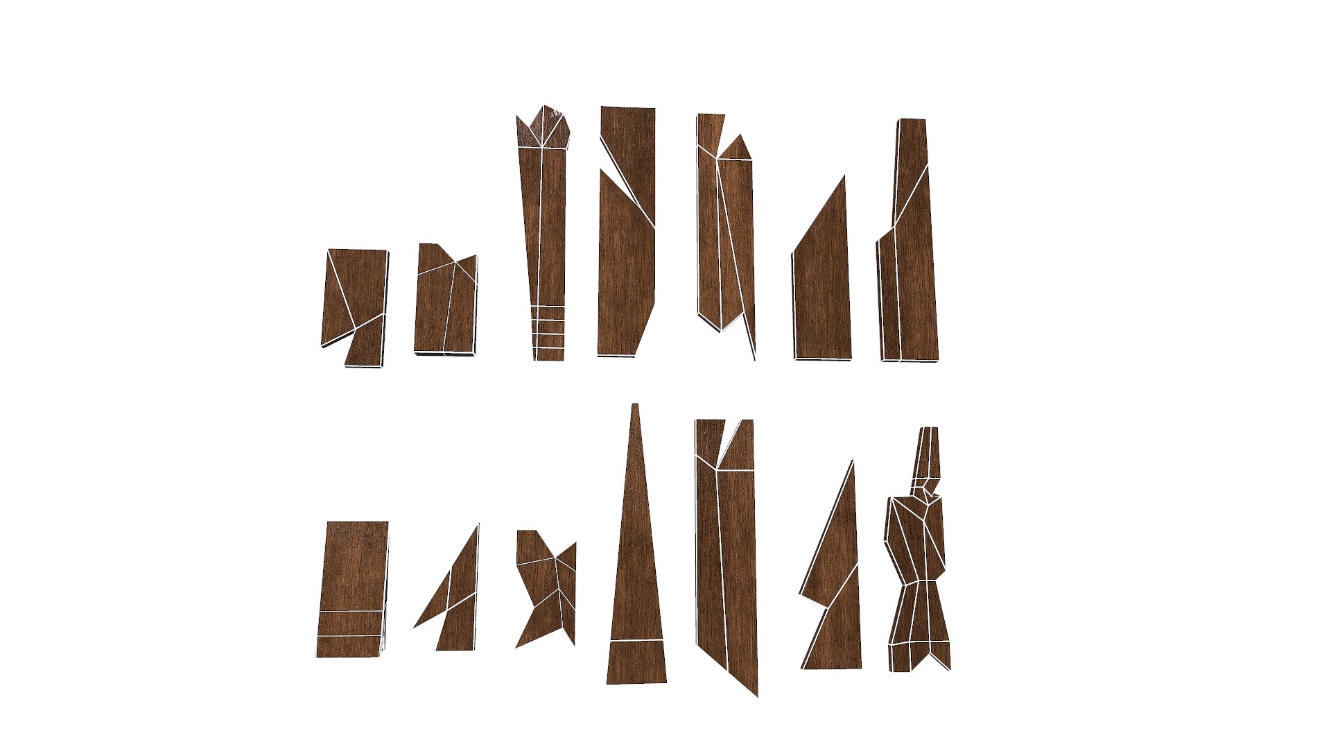 Broken Wooden Plank Pieces 3D Model - TurboSquid 1578449