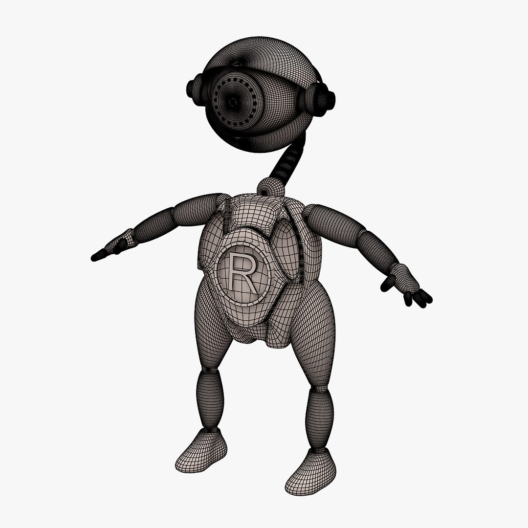 robot rigged t-pose max