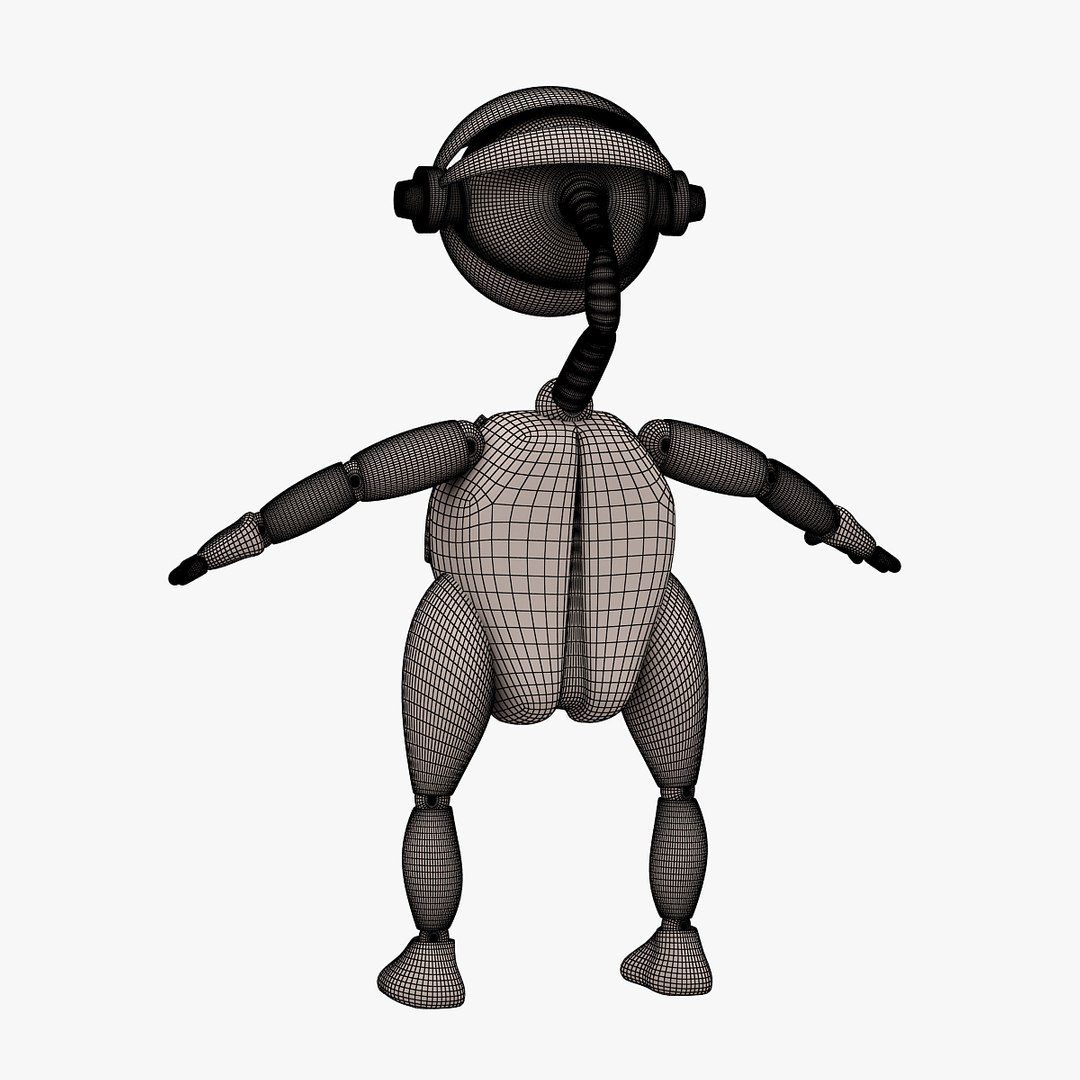 robot rigged t-pose max