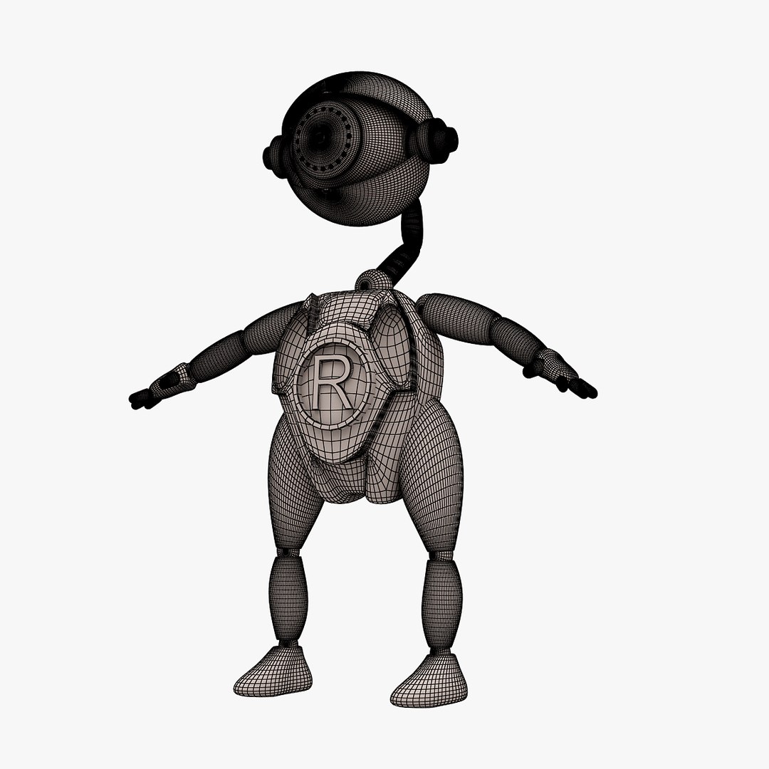 robot rigged t-pose max