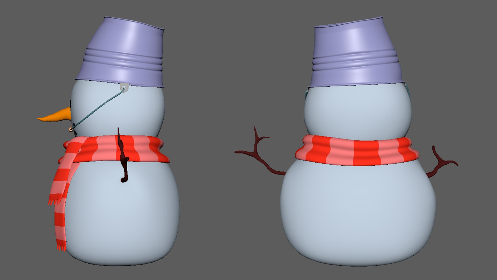 3D Snowman Cartoon - TurboSquid 2391236