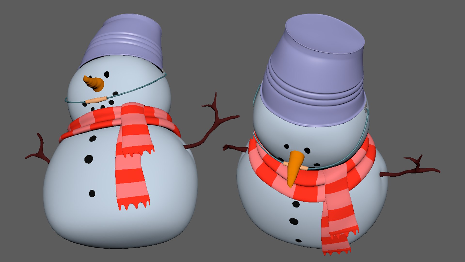 3D Snowman Cartoon - TurboSquid 2391236