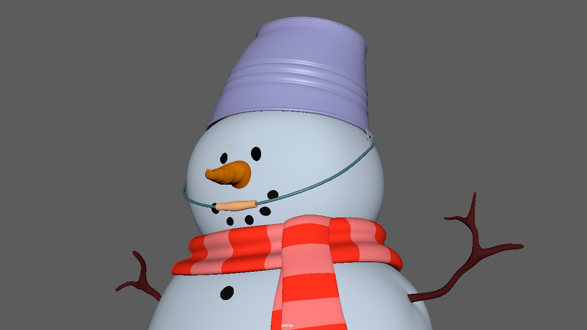 3D Snowman Cartoon - TurboSquid 2391236