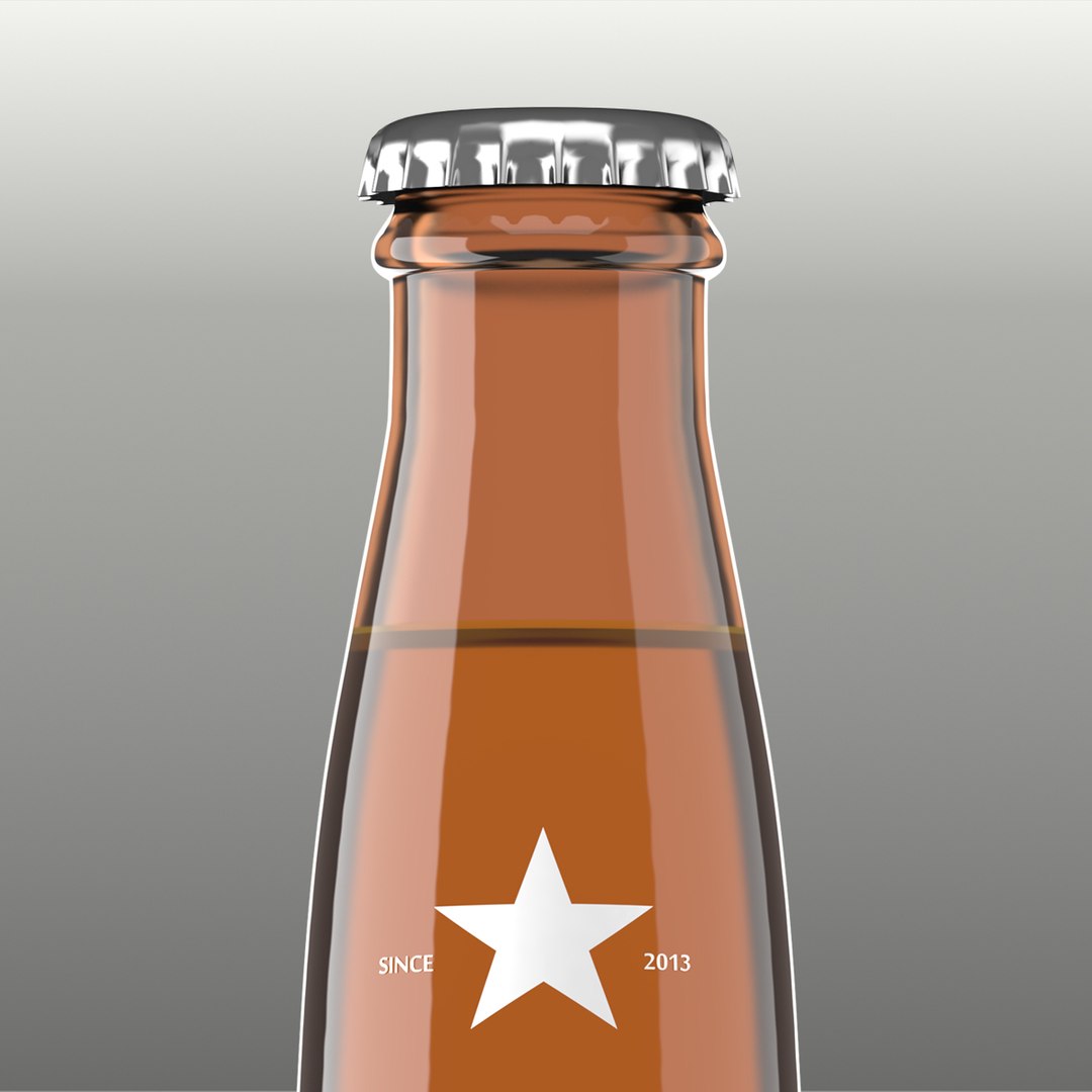 Beer Bottle Amber 3d Model