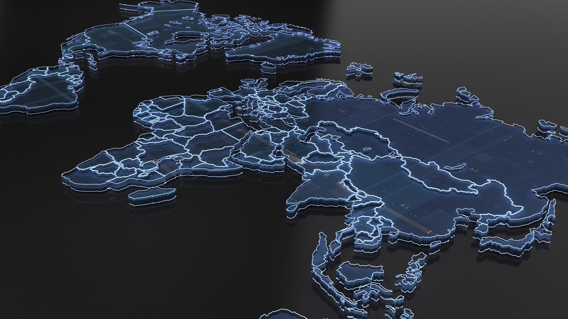 Tech World Map 3D model - TurboSquid 1967613