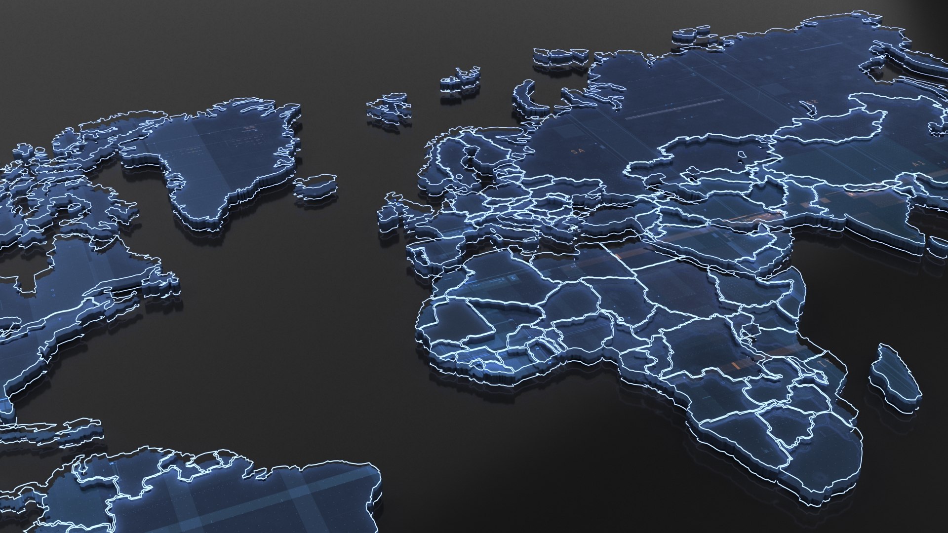 Tech World Map 3D model - TurboSquid 1967613