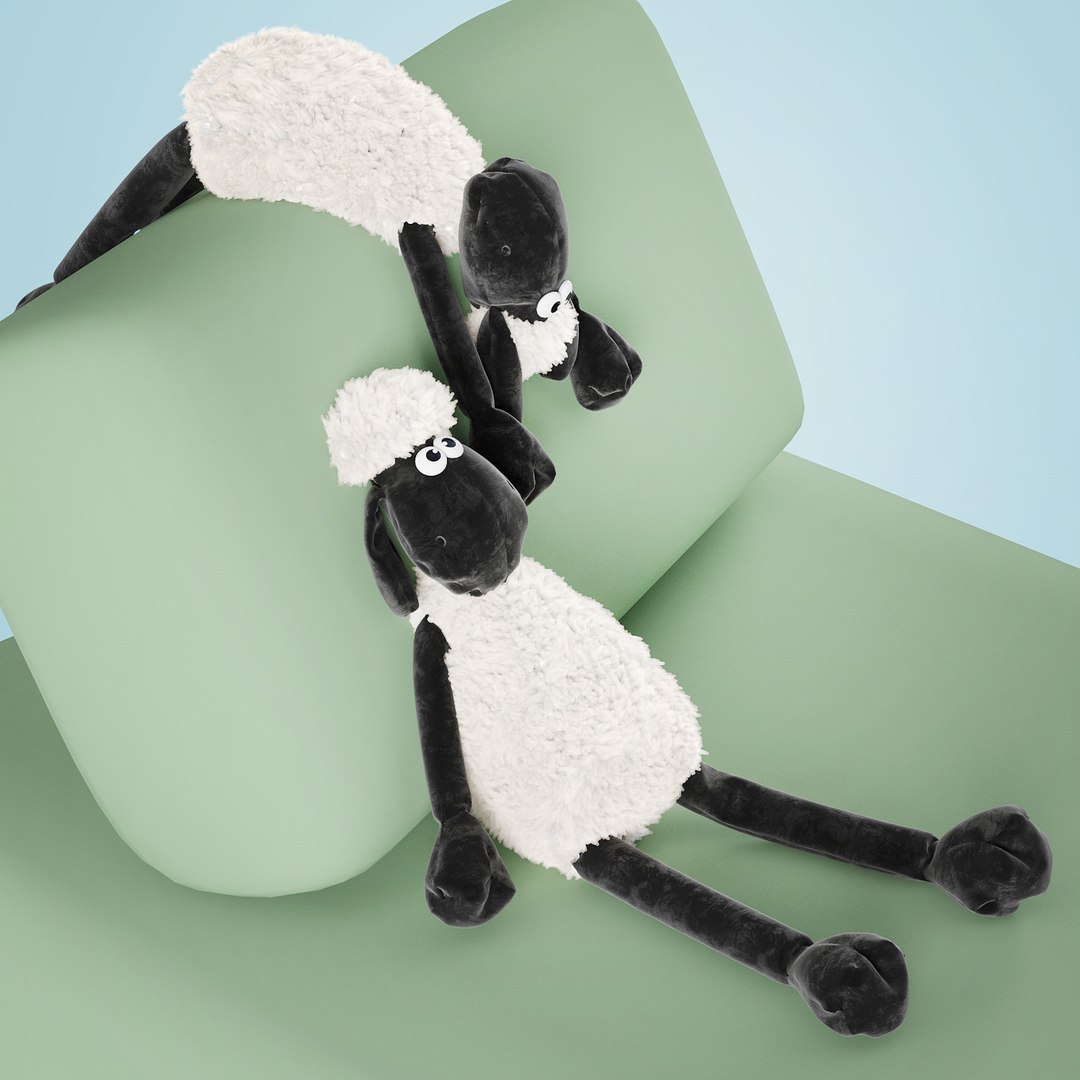 3D Shaun The Sheep Soft Plush Toy 02 2 Poses - TurboSquid 2121589
