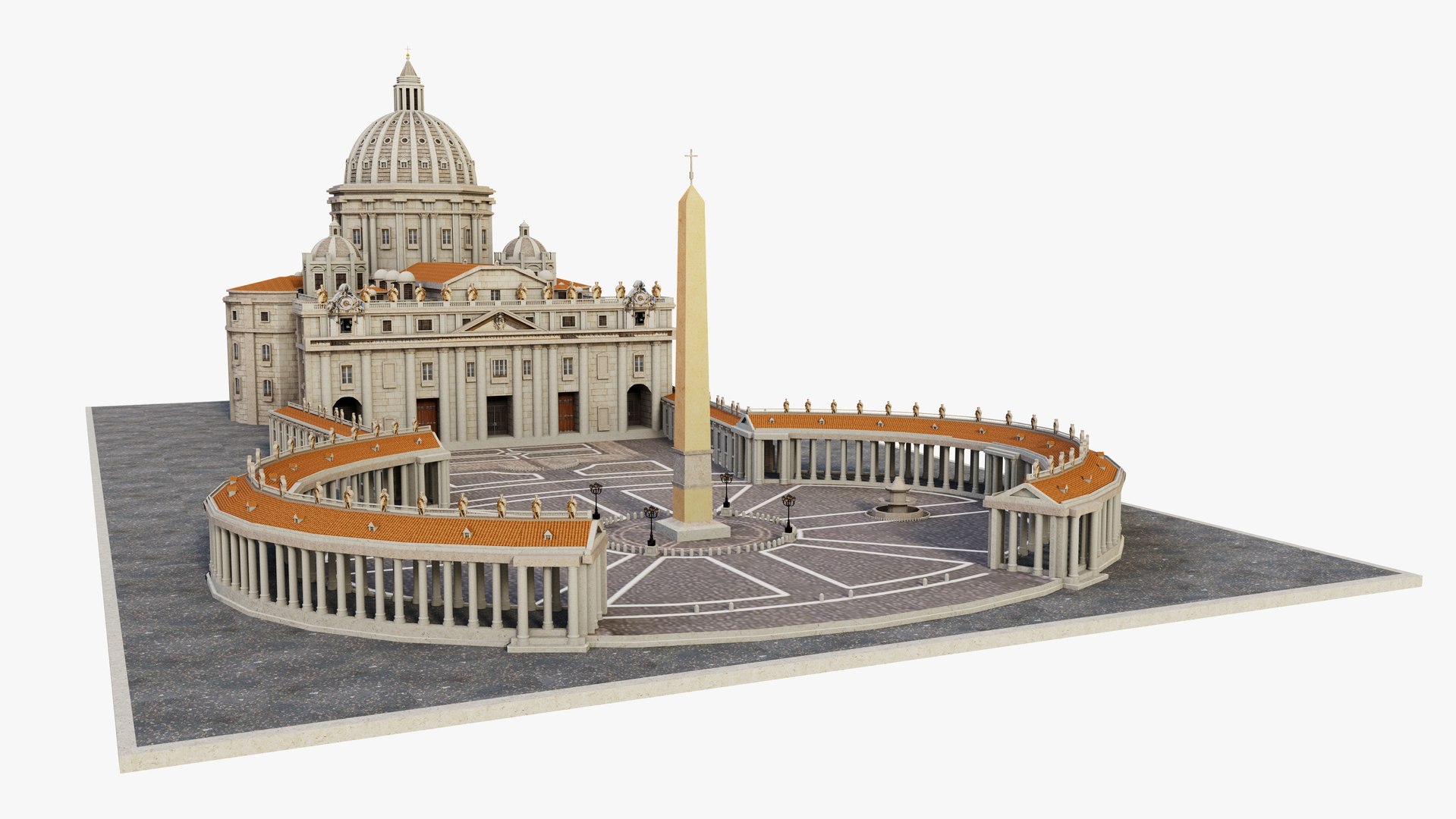 3D Model Piazza San Pietro V2 - TurboSquid 2383304