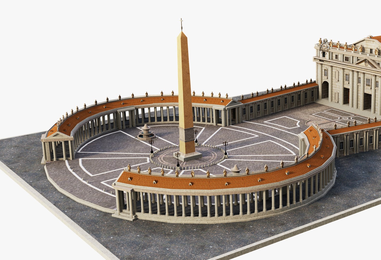 3D Model Piazza San Pietro V2 - TurboSquid 2383304