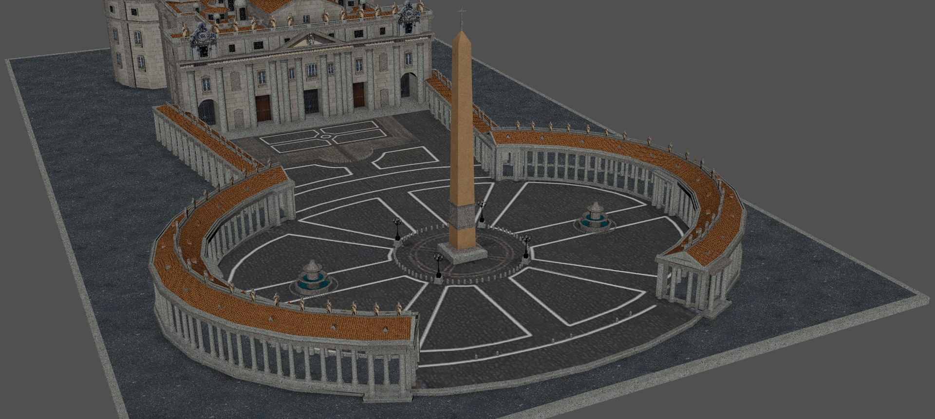 3D Model Piazza San Pietro V2 - TurboSquid 2383304