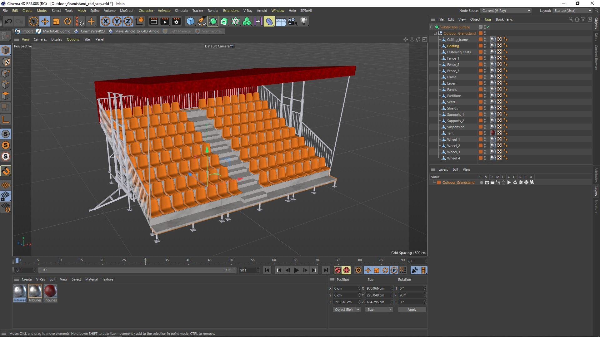 3D Outdoor Grandstand - TurboSquid 2281802