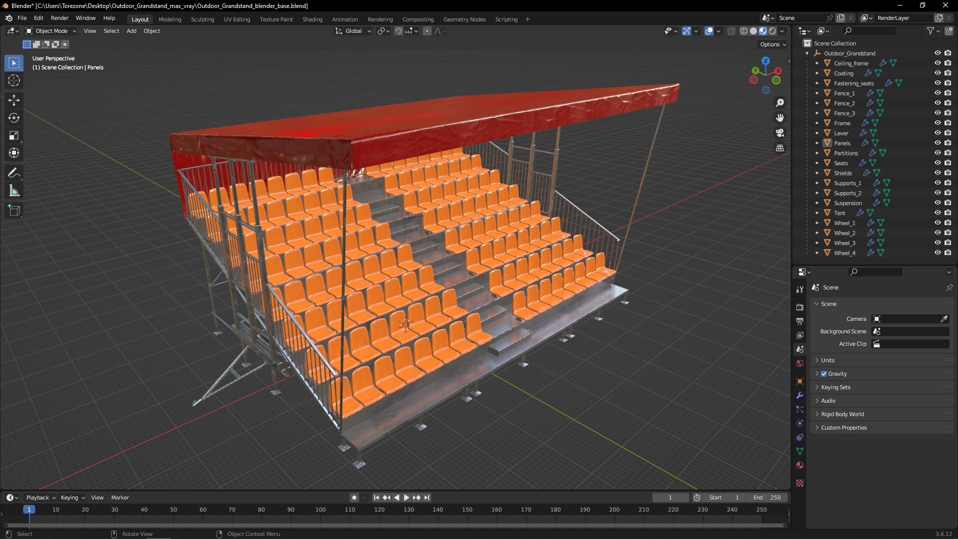 3D Outdoor Grandstand - TurboSquid 2281802