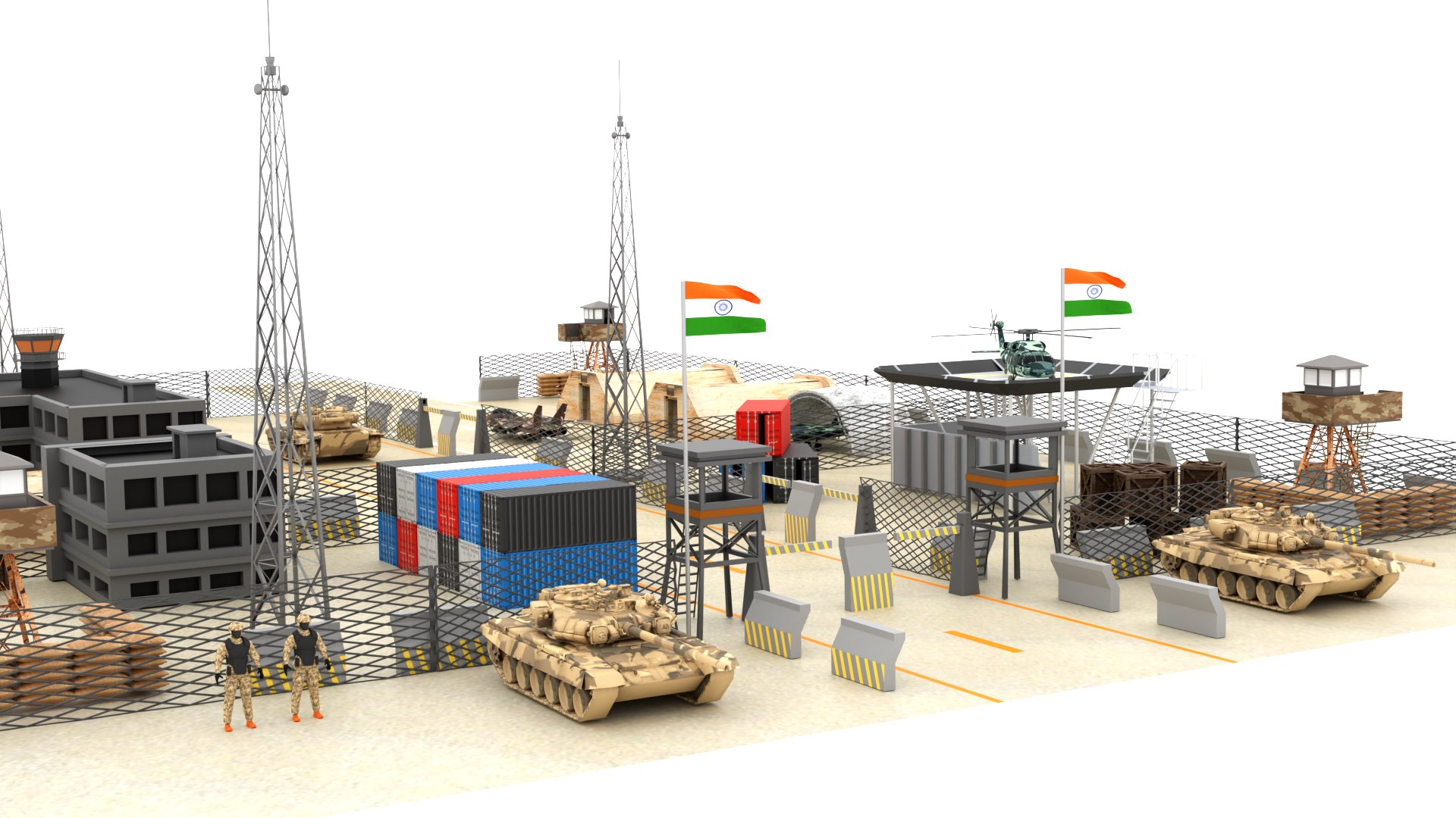 3D India Military Base - TurboSquid 1884960