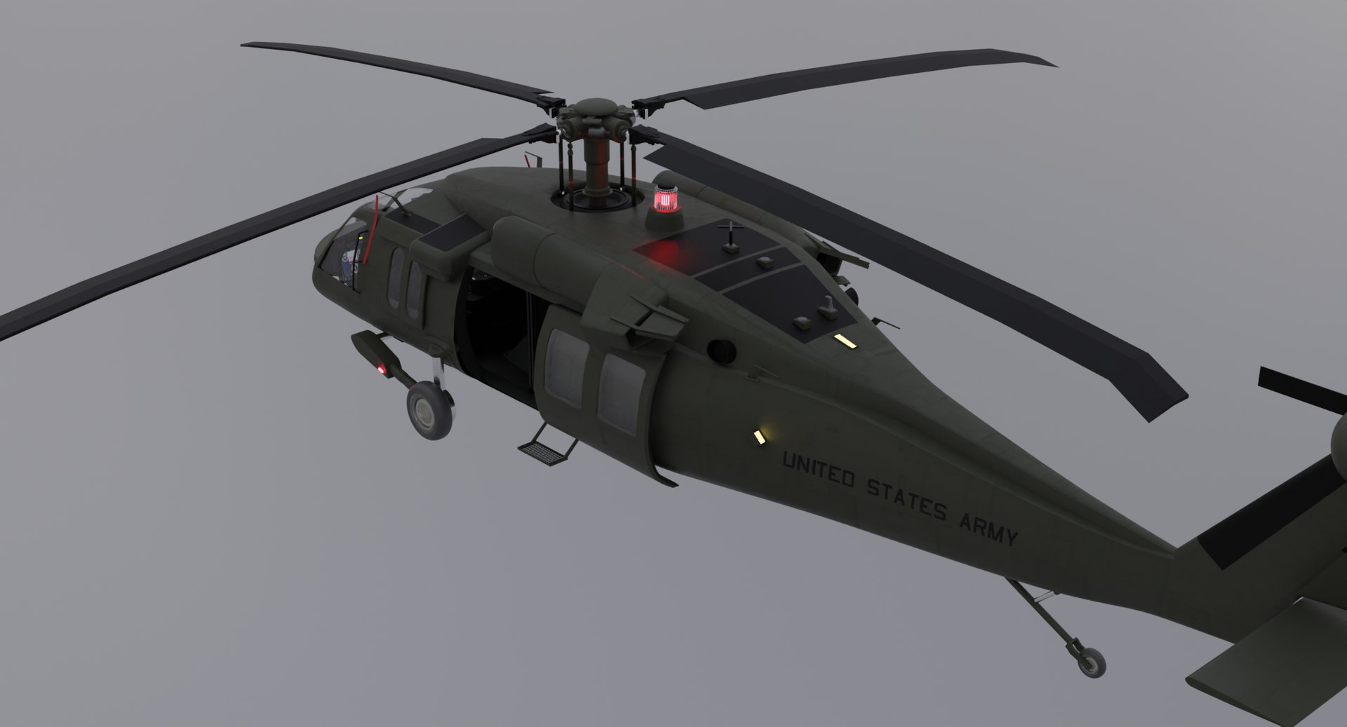 3D Black Hawk Helicopter with Full Interior - TurboSquid 2104444