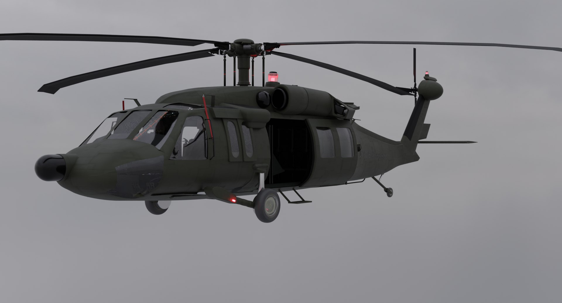 3D Black Hawk Helicopter with Full Interior - TurboSquid 2104444
