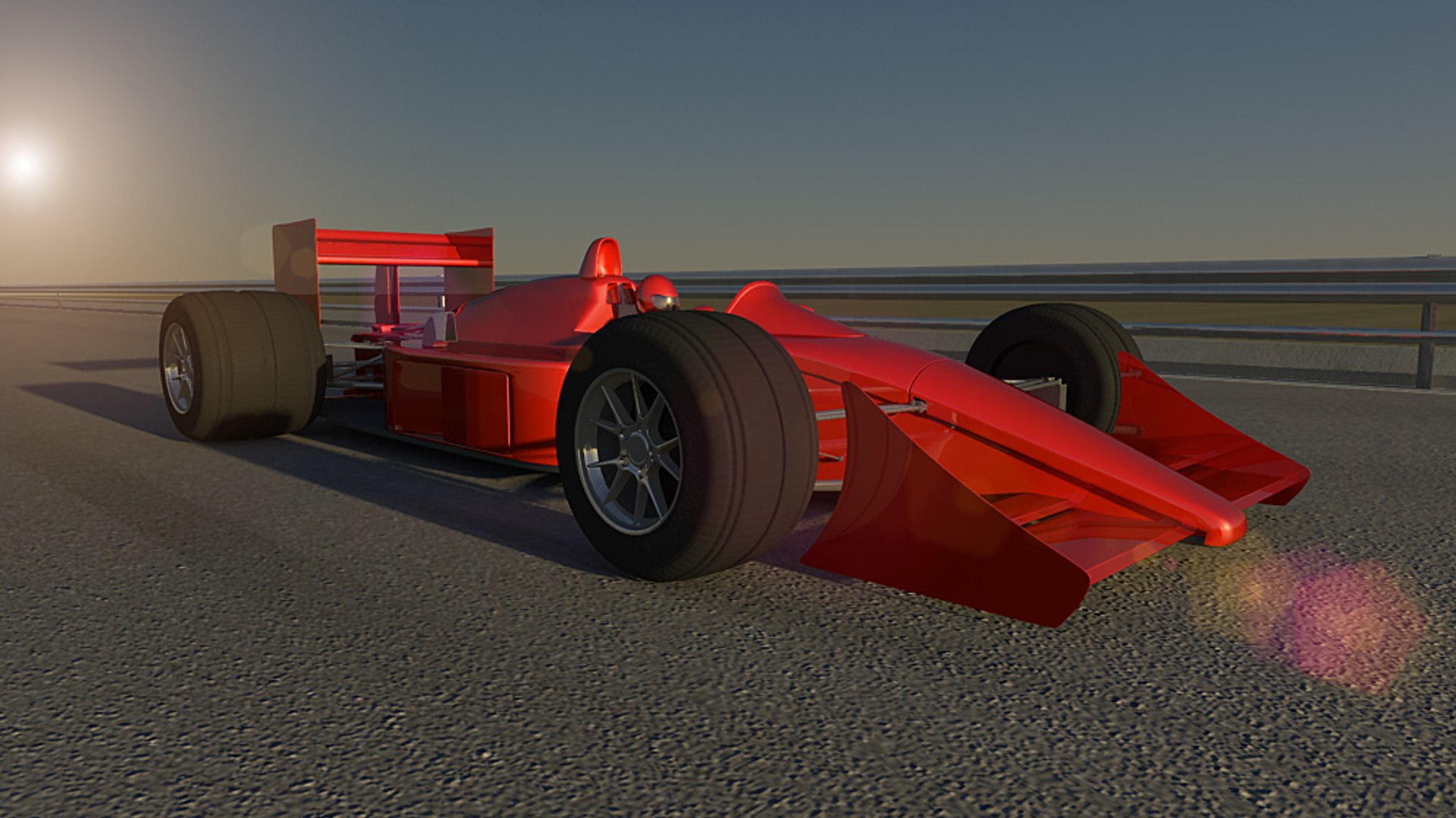 realistic formula racing car 3d model
