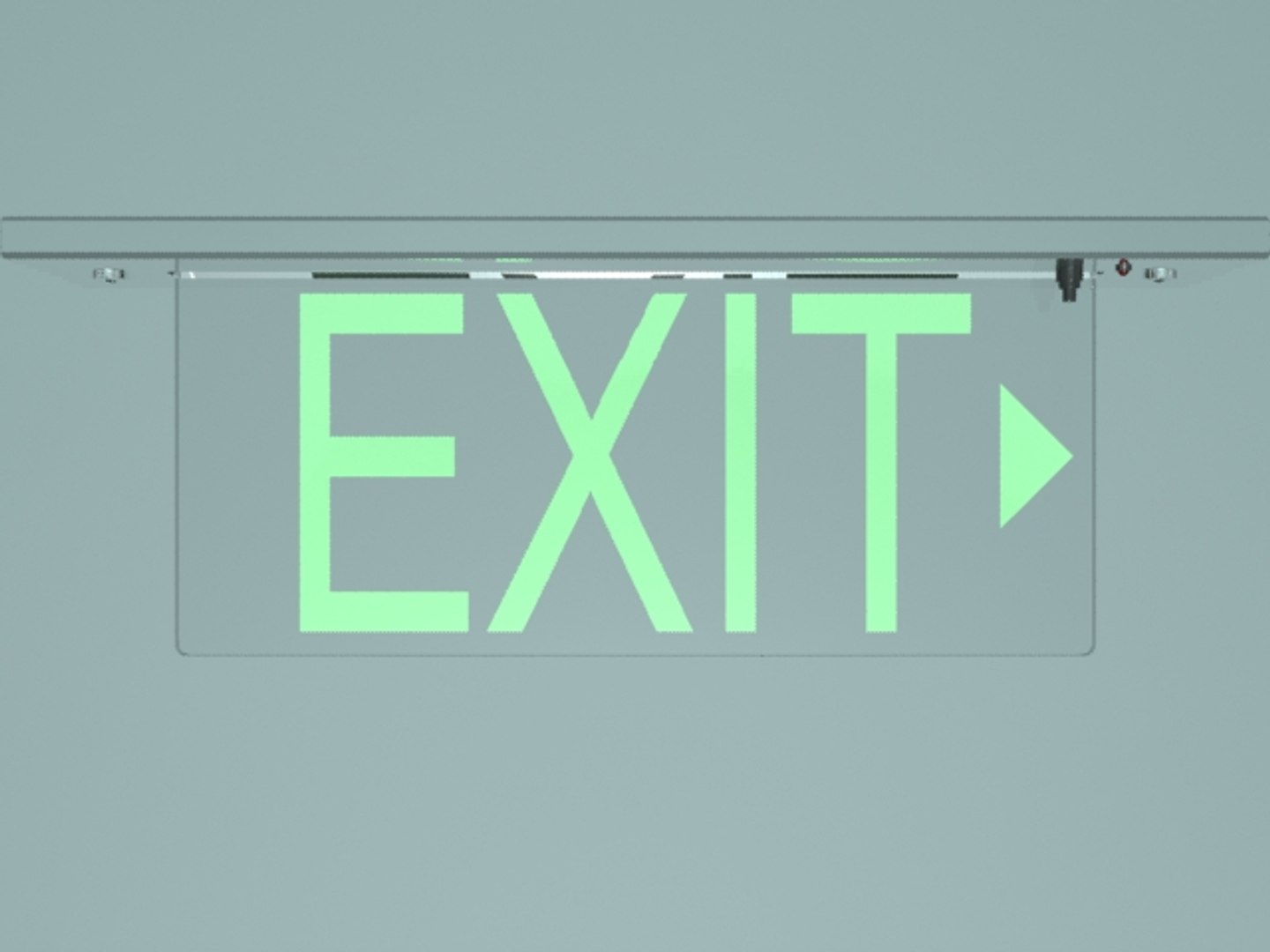 3d Glass Exit Sign Model