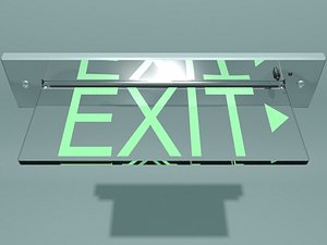 white exit sign 3d max