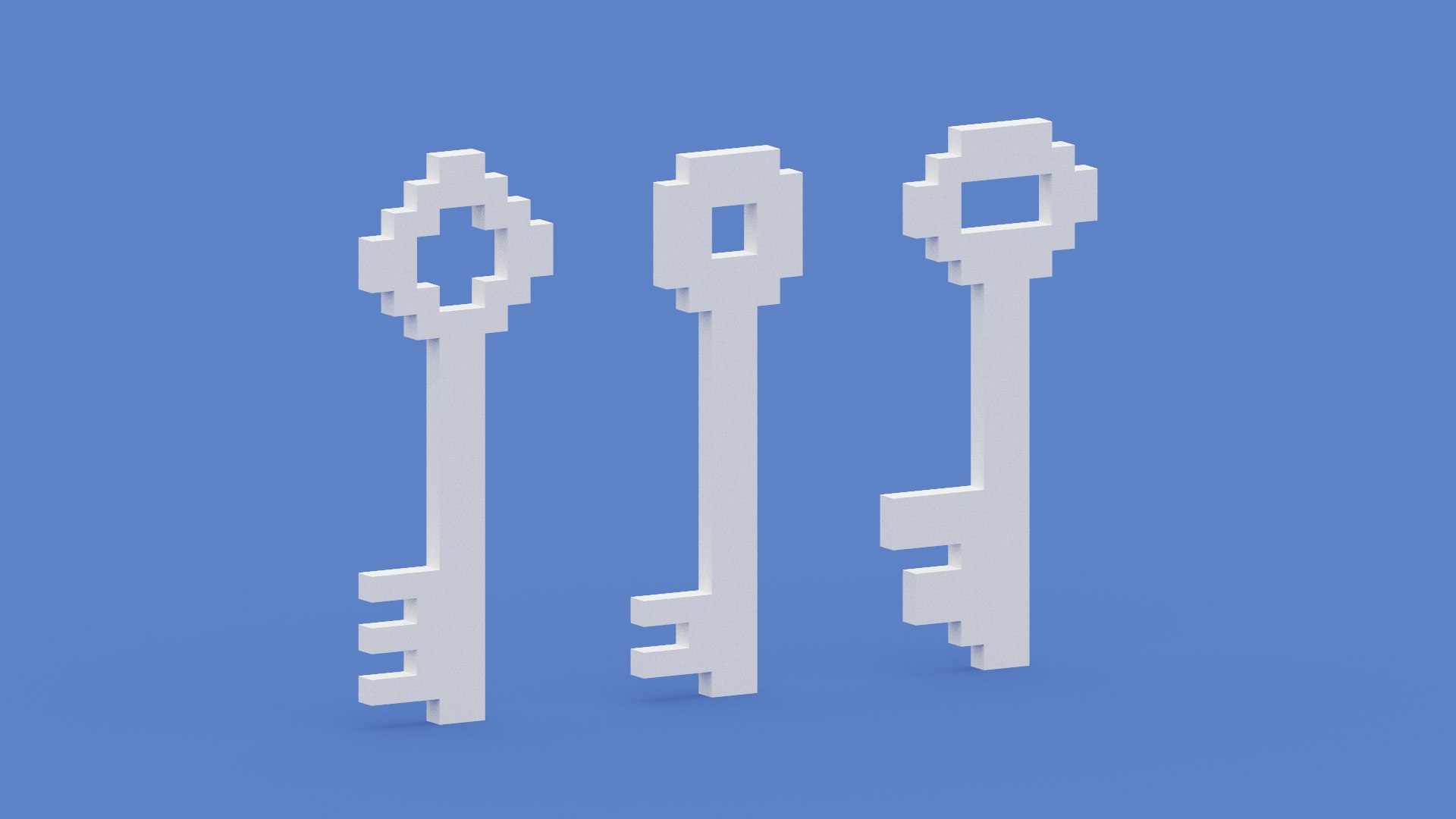 Voxel White Keys Lowpoly 3D Model 3D Model - TurboSquid 1978306