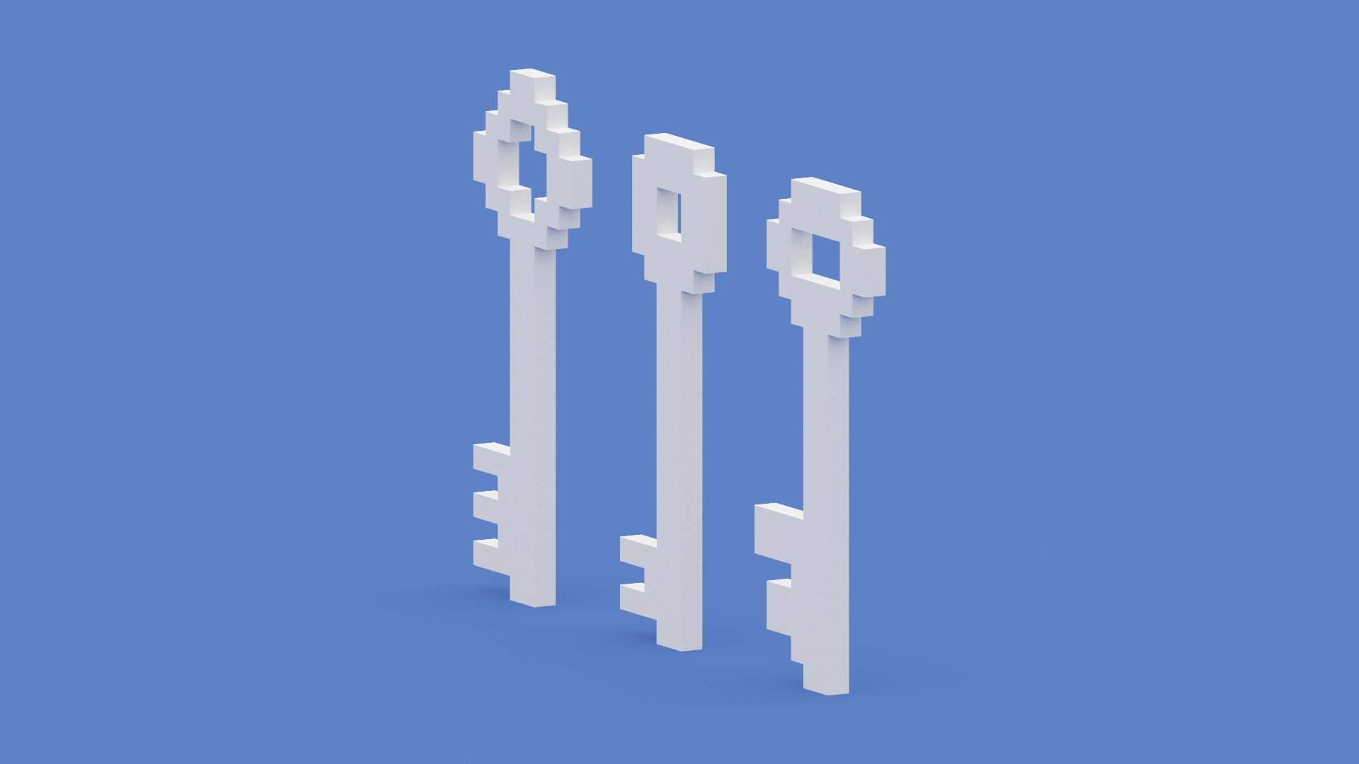 Voxel White Keys Lowpoly 3D Model 3D Model - TurboSquid 1978306