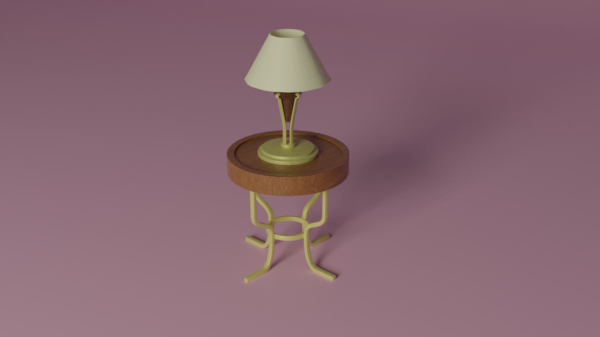3D Model A Small Table With A Lamp - TurboSquid 2005610
