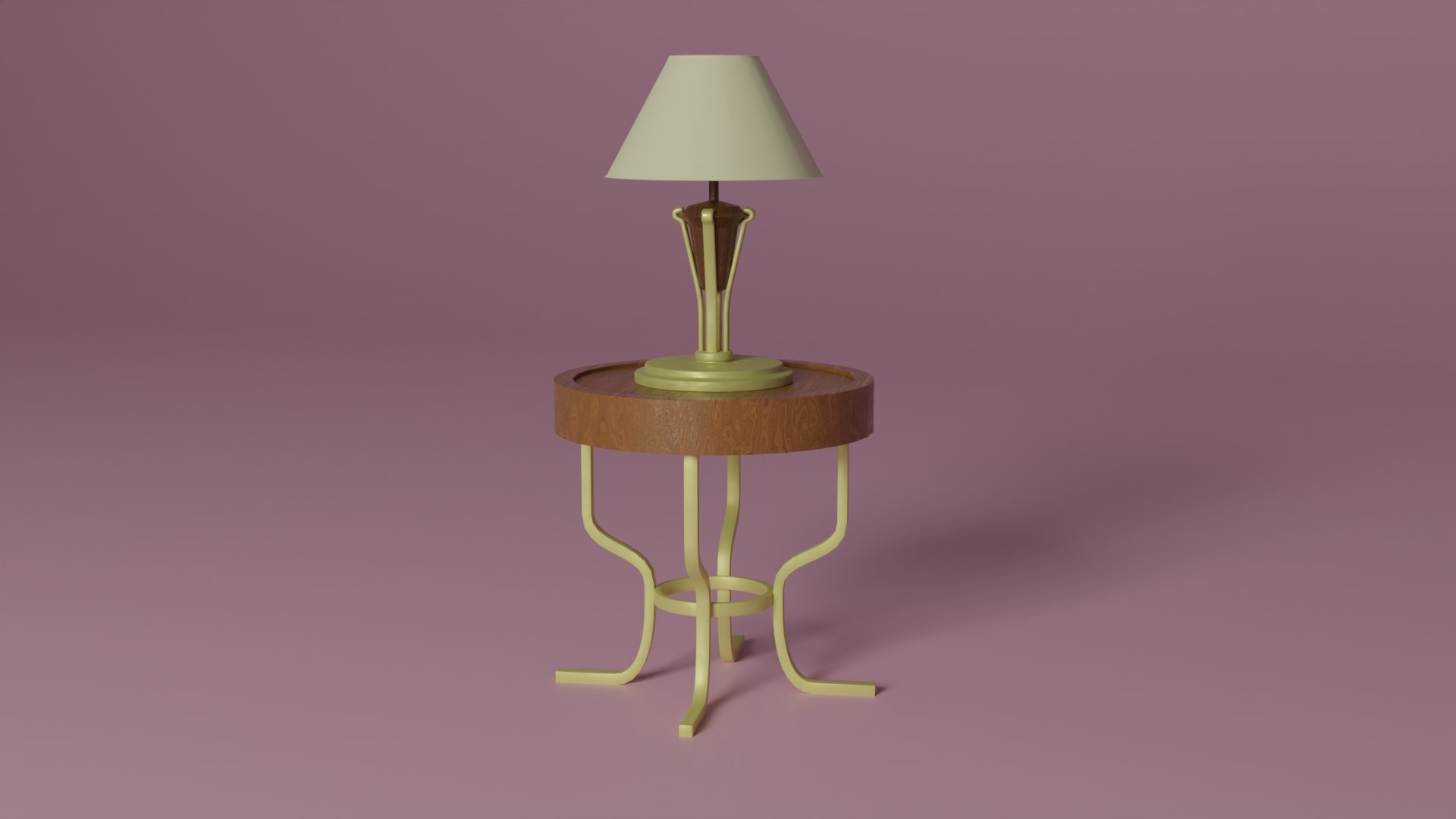 3D Model A Small Table With A Lamp - TurboSquid 2005610