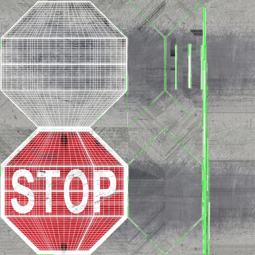 Weathered Stop Sign 3d Model