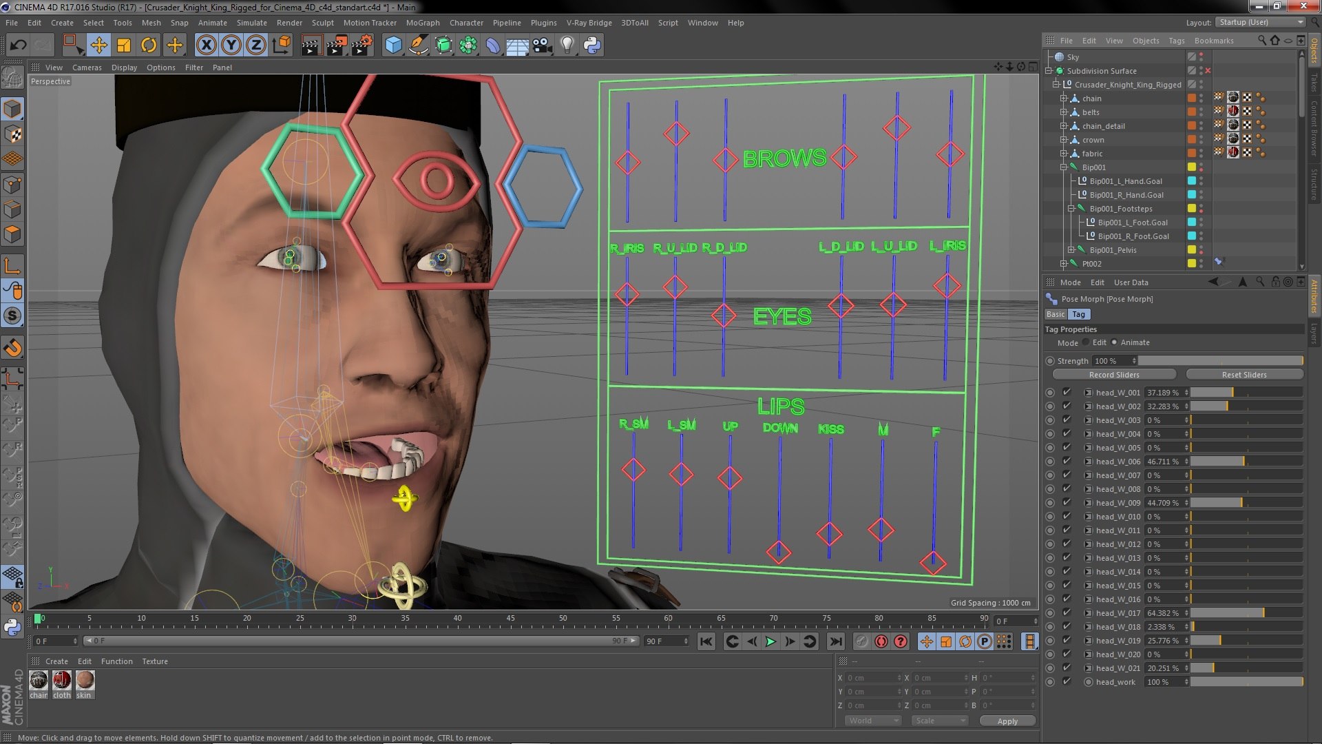 3D Crusader Knight King Rigged for Cinema 4D model - TurboSquid 2114426