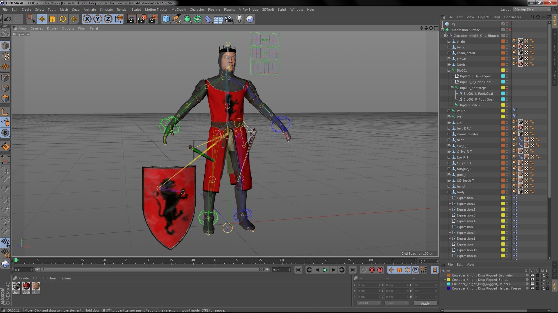 3D Crusader Knight King Rigged for Cinema 4D model - TurboSquid 2114426