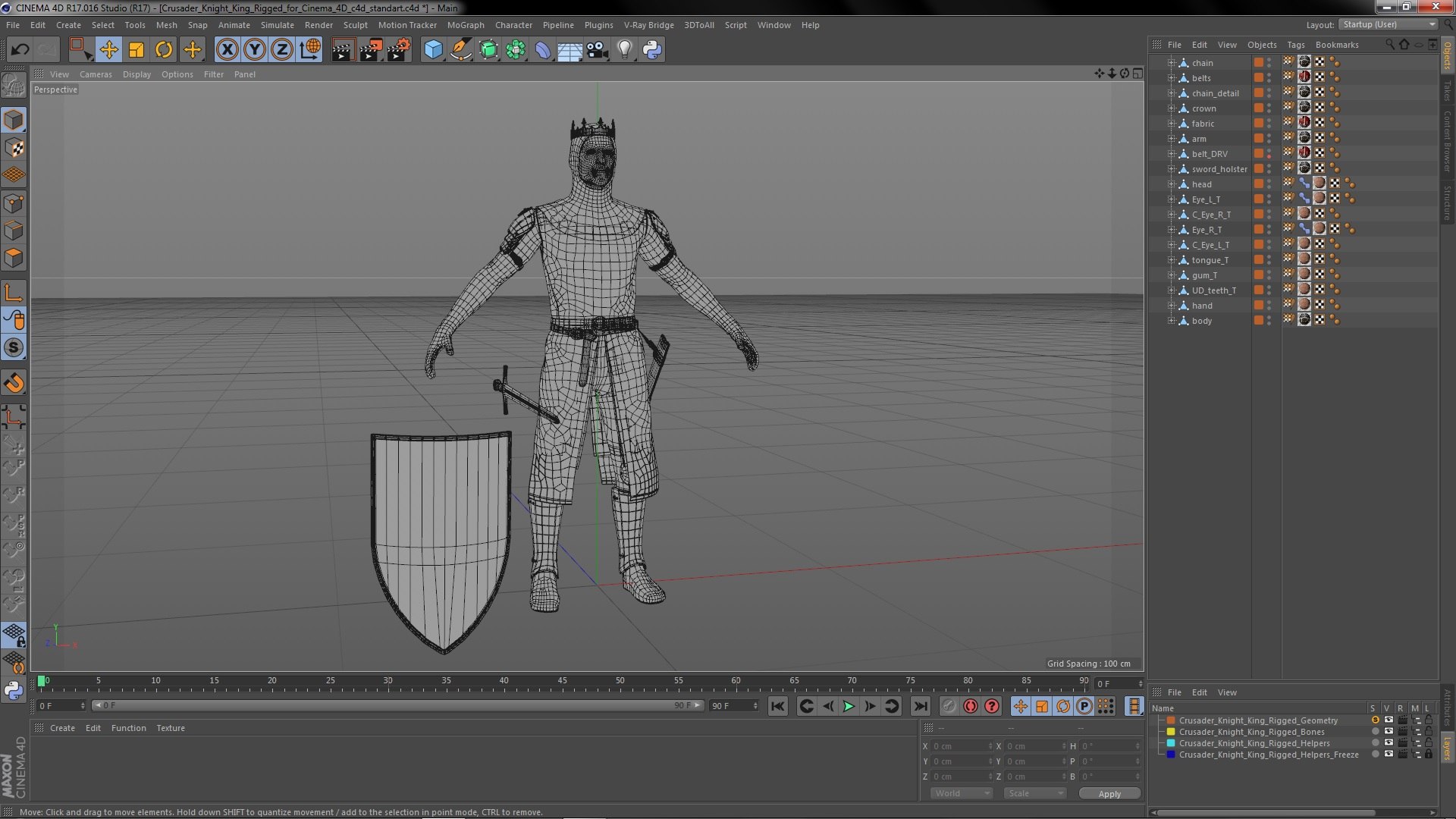 3D Crusader Knight King Rigged for Cinema 4D model - TurboSquid 2114426