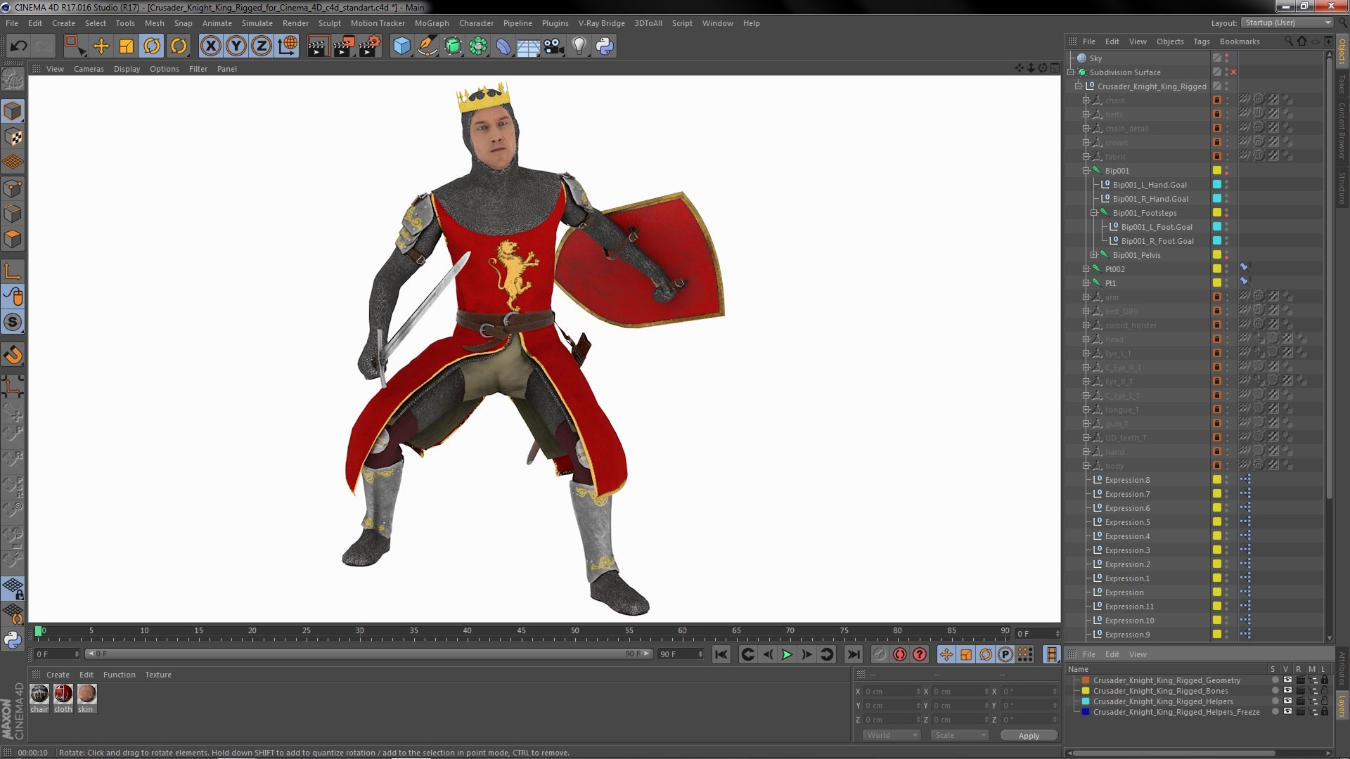 3D Crusader Knight King Rigged for Cinema 4D model - TurboSquid 2114426