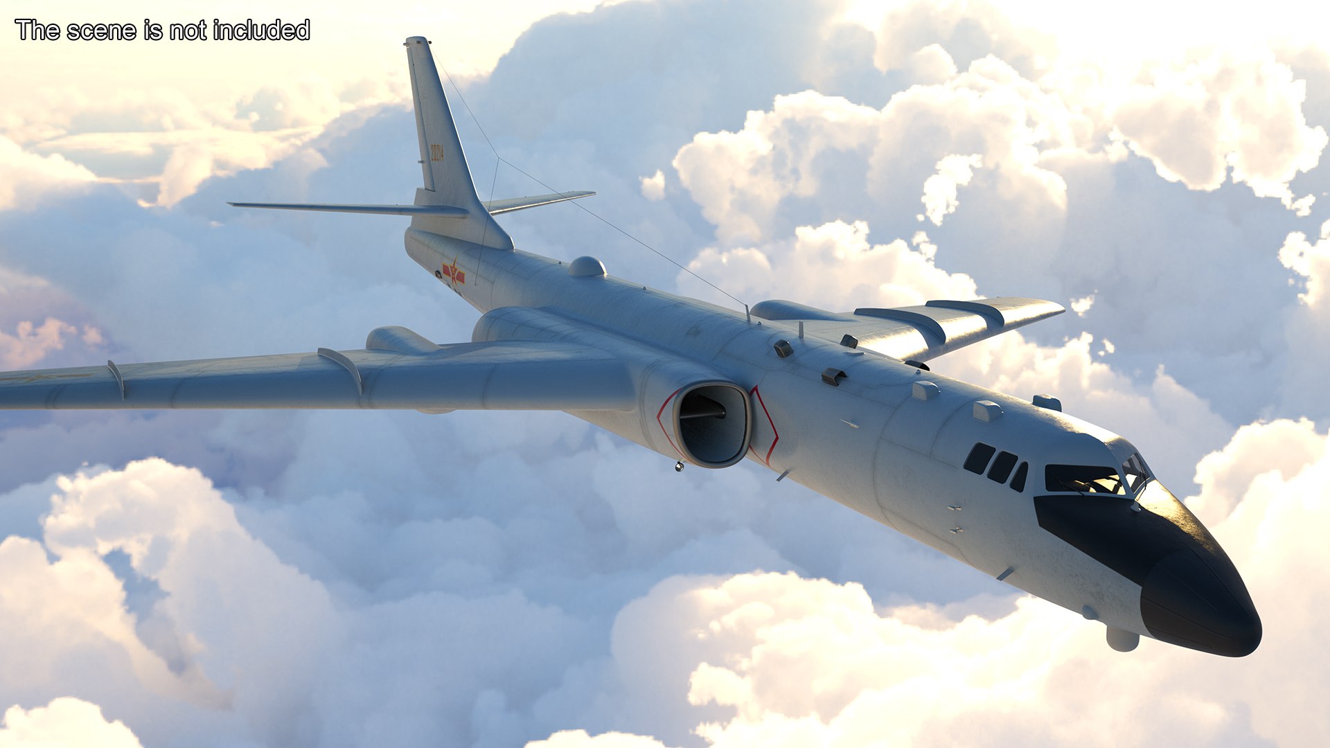 Xian H-6 China Strategic Bomber Without Armament Rigged 3D Model ...