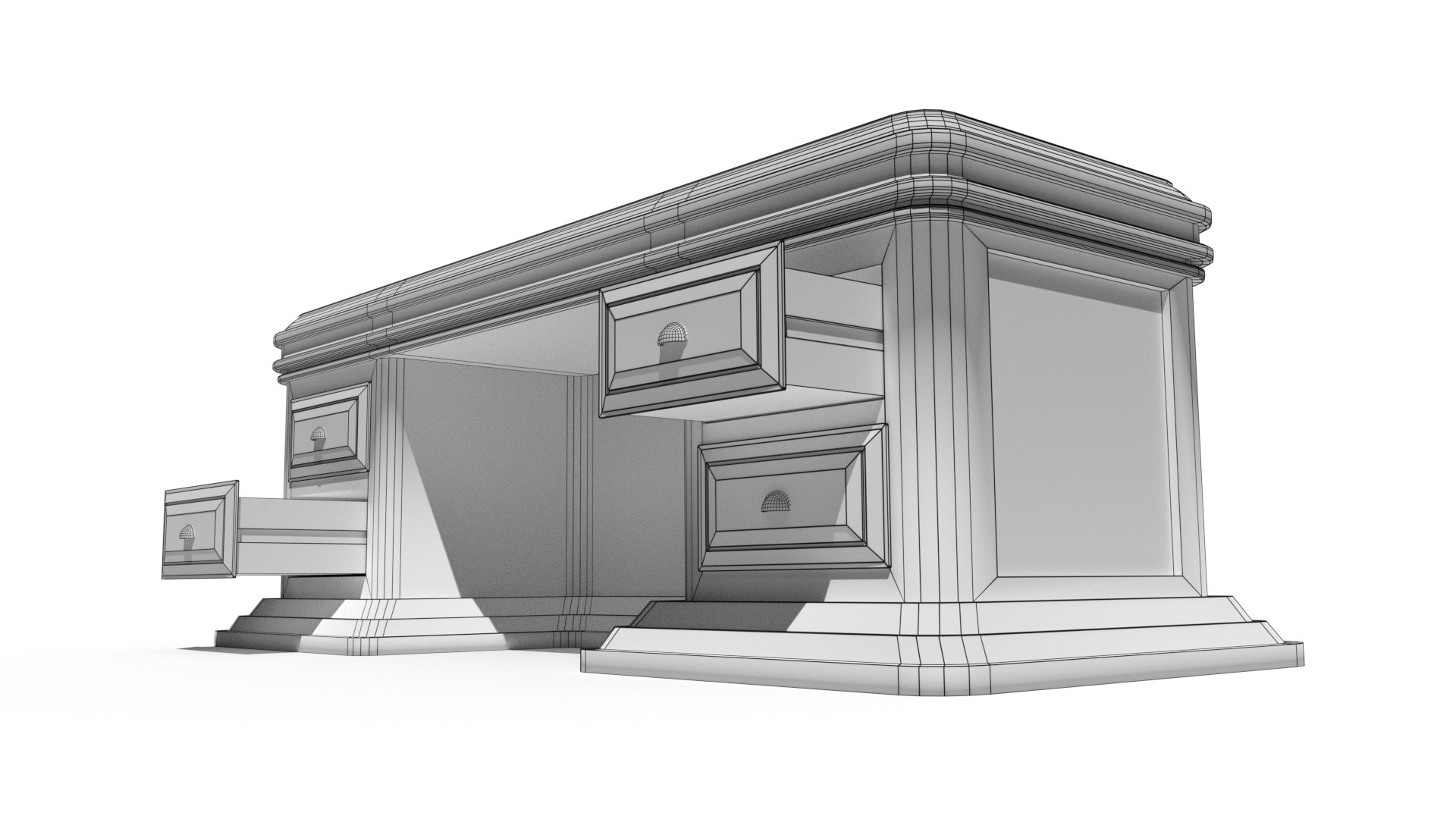 Wooden Desk 3D Model - TurboSquid 1905918