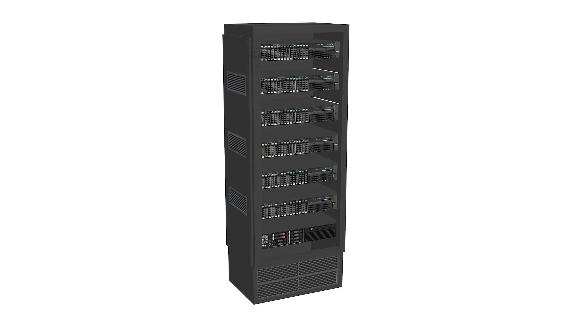 3D Server Rack Low Poly - TurboSquid 1741419