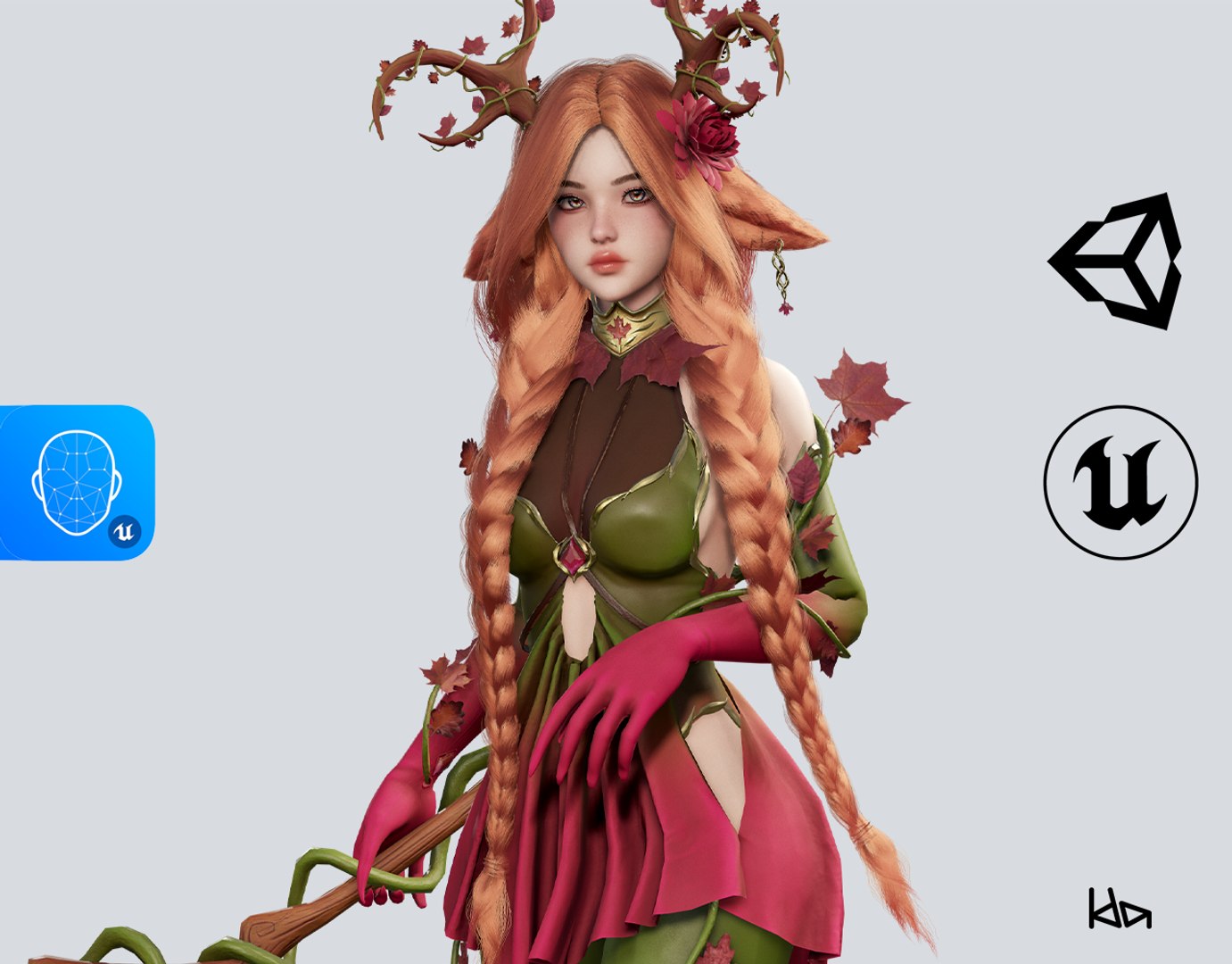 3D Dryad Fawnia - Game Ready Low-poly 3D model - TurboSquid 2117225