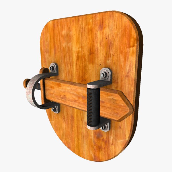 3d model small wooden sword shield