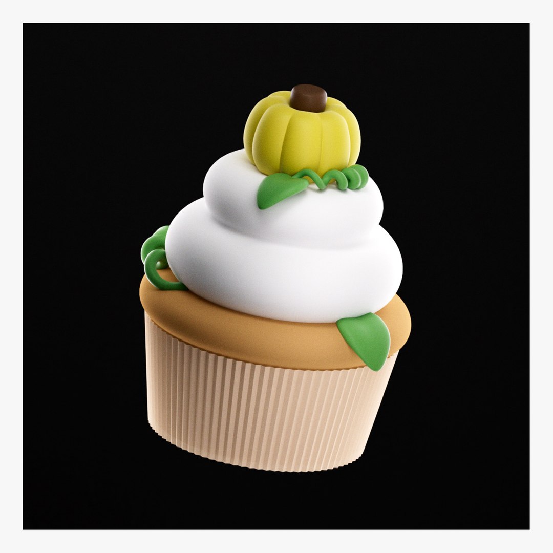 Halloween Pumpkin Cupcake 3D Model - TurboSquid 2122115