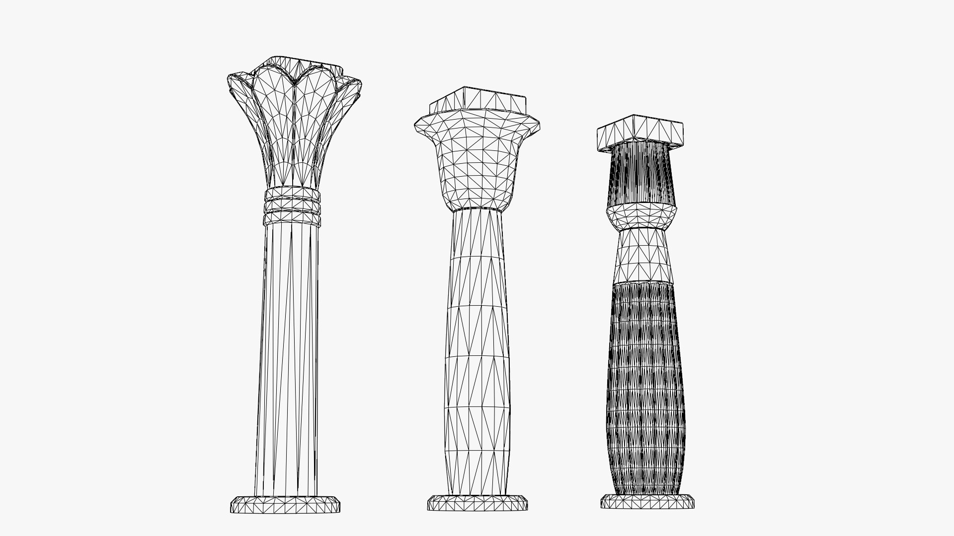 3D Model Egyptian Column Pack Low-poly 3D Model - TurboSquid 2291830