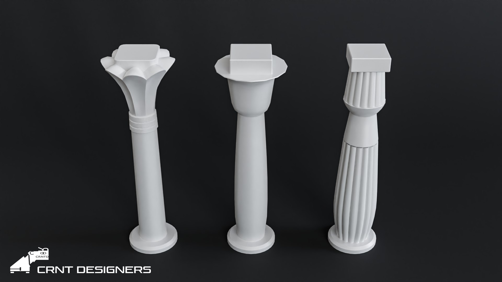 3D Model Egyptian Column Pack Low-poly 3D Model - TurboSquid 2291830