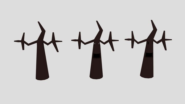 3d cartoon dead tree character