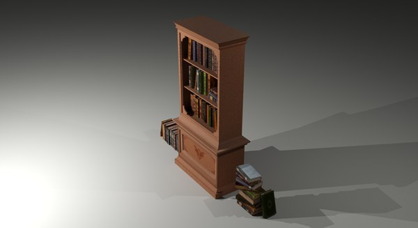 3D bookcase books model - TurboSquid 1522900