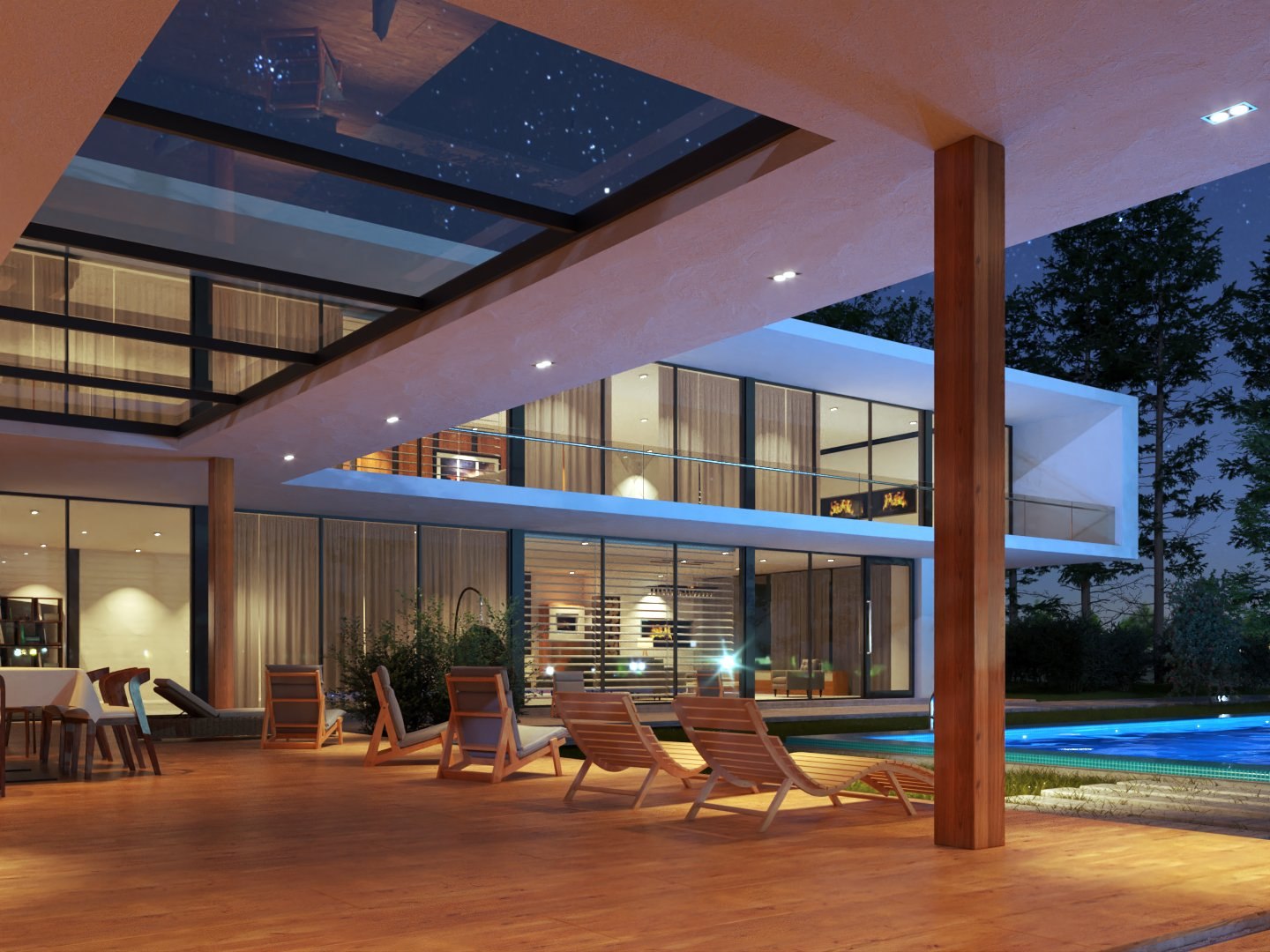 Exterior House Collection - Sunset and Night lighting setup 3D model ...